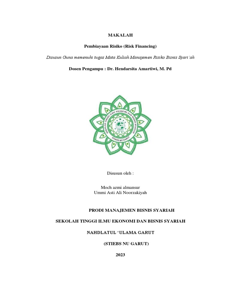 Makalah Manajemen Risiko Kel 3 | PDF