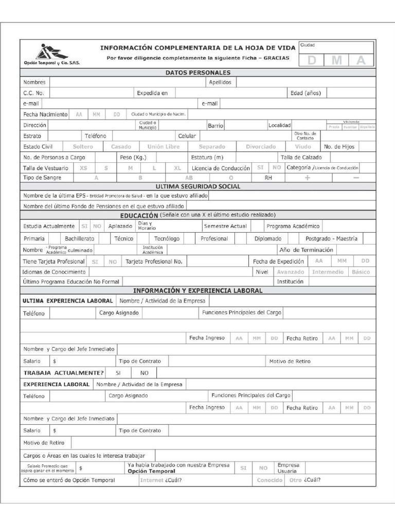 Ficha Complementaria | PDF