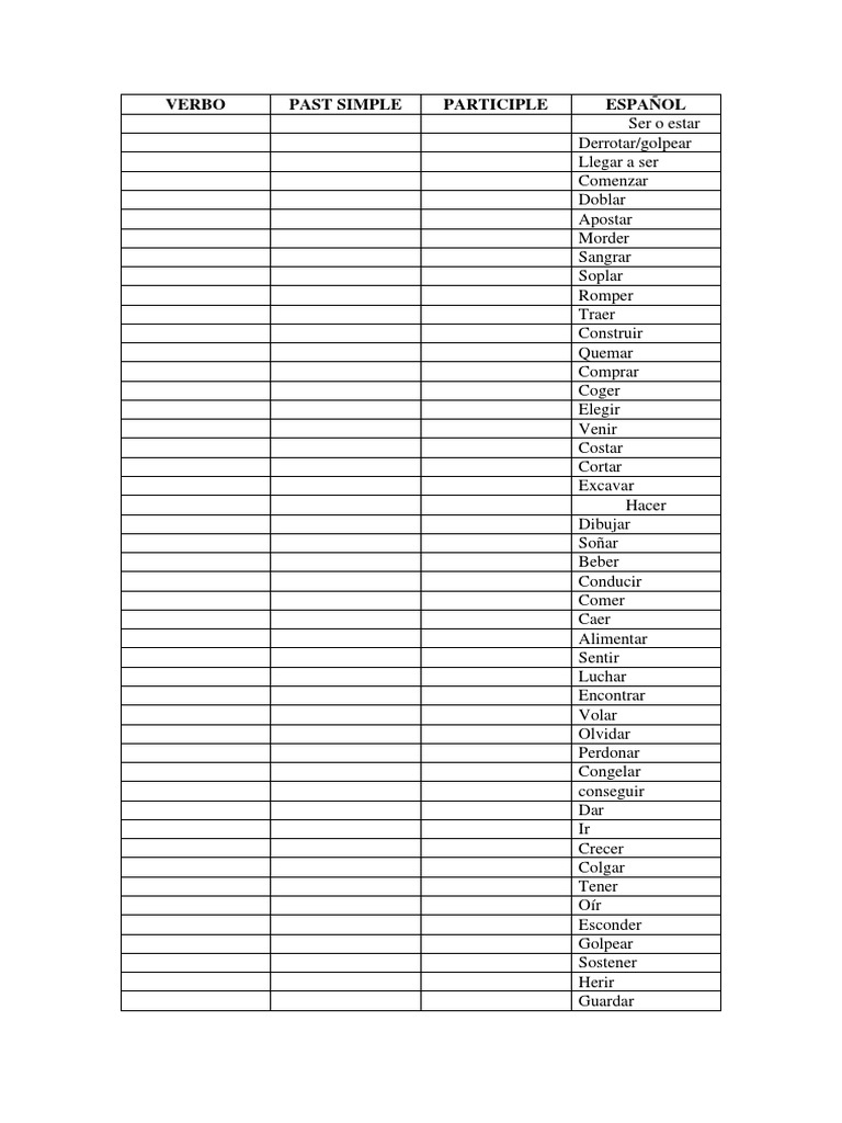 Verbos Completar Pdf