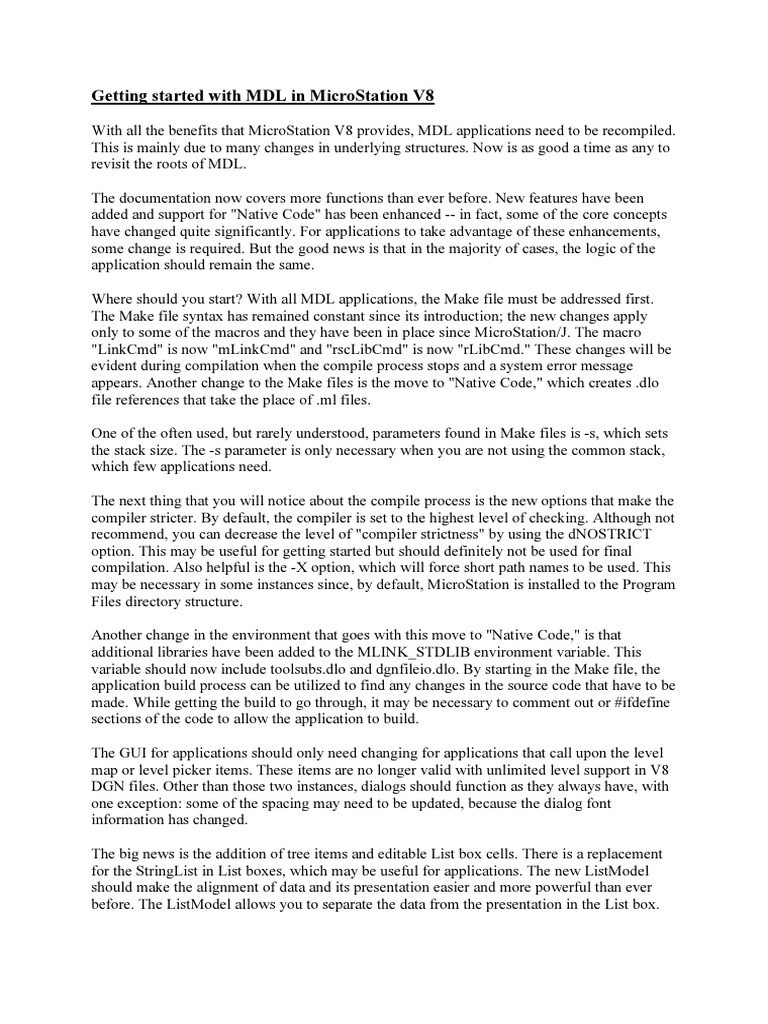 Getting Started With MDL in MicroStation V8 | PDF