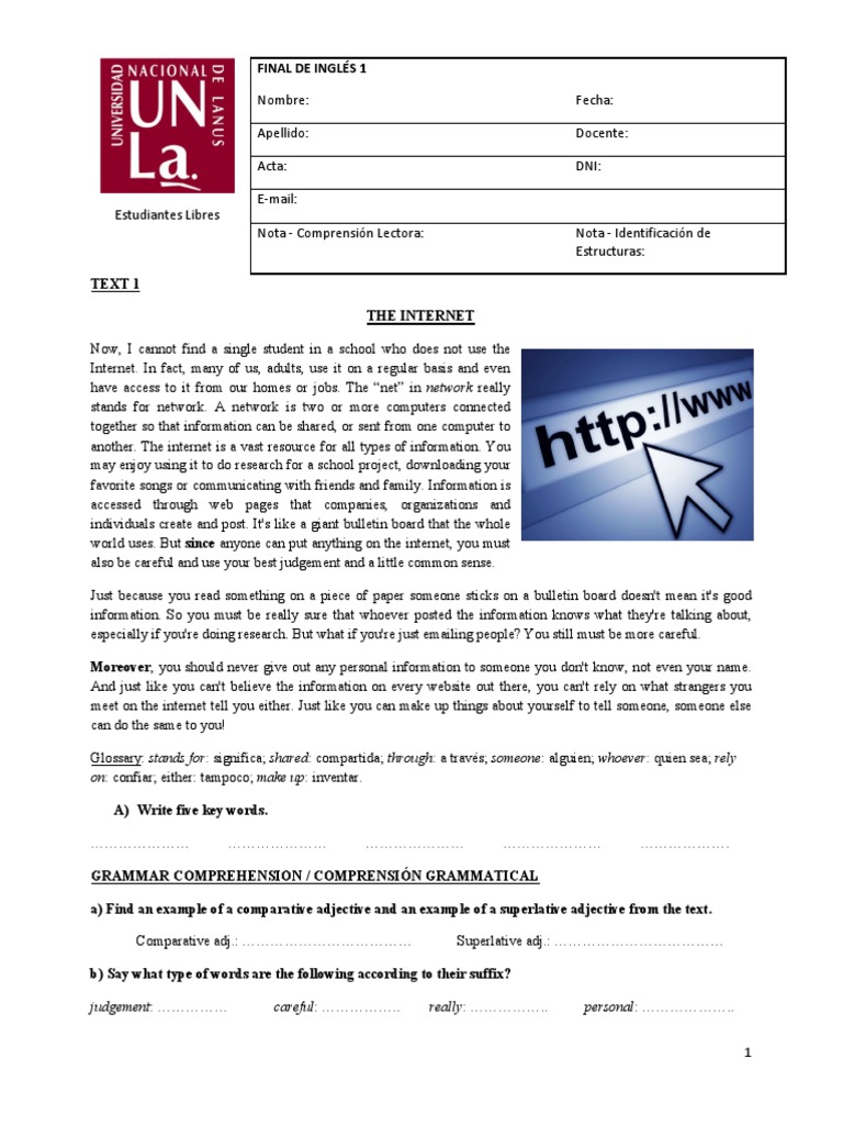 Modelo de Examen | PDF | Internet | Online And Offline