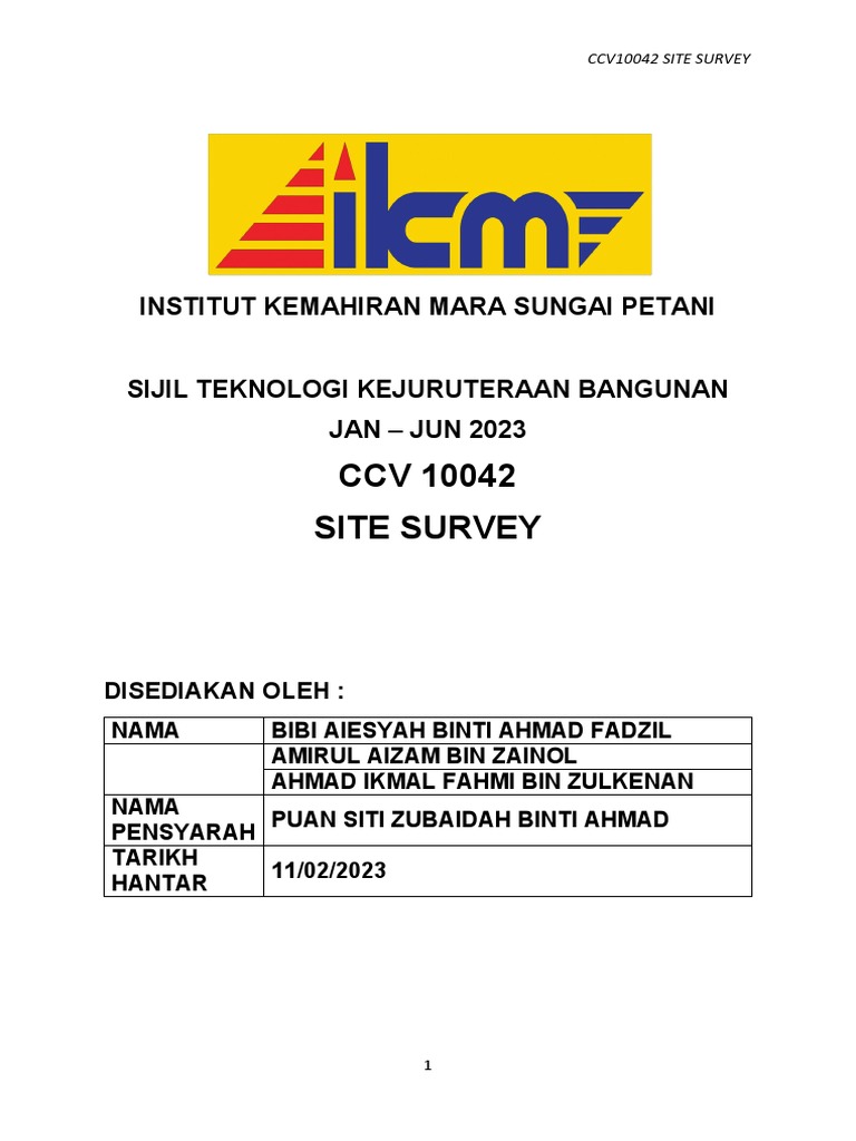Laporan Ukur Aras CCV10042 | PDF | Teknologi & Rekayasa