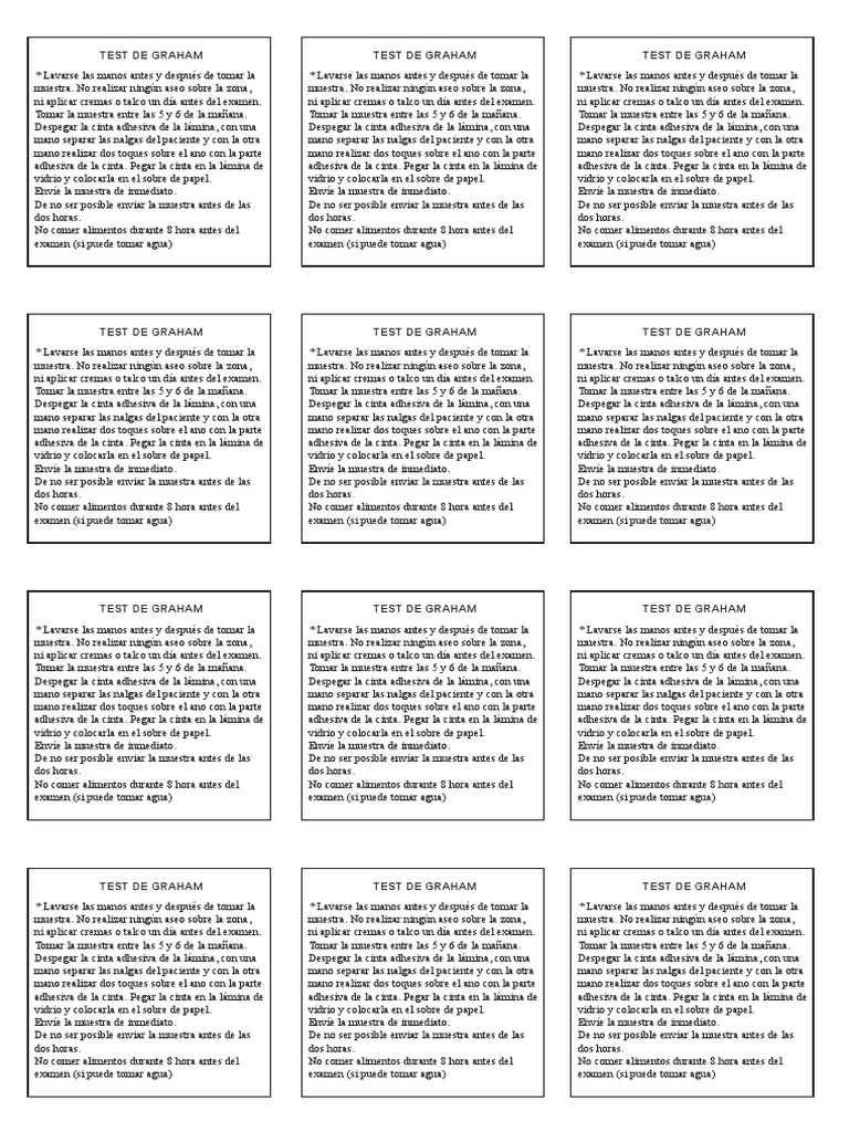 Test de Graham Indicaciones | PDF | Materiales