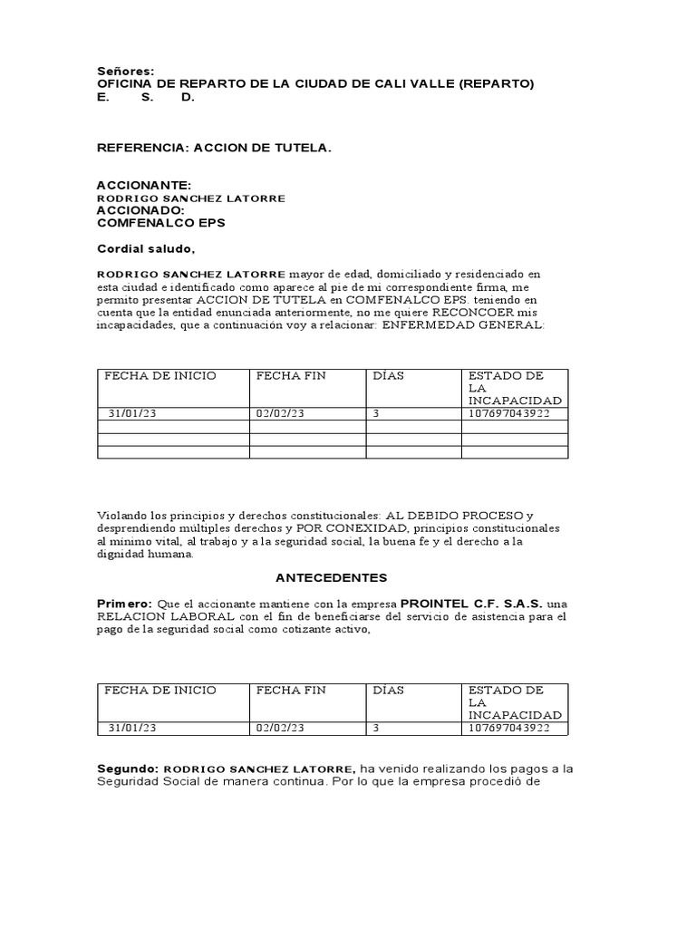 01 Escrito Tute La | PDF