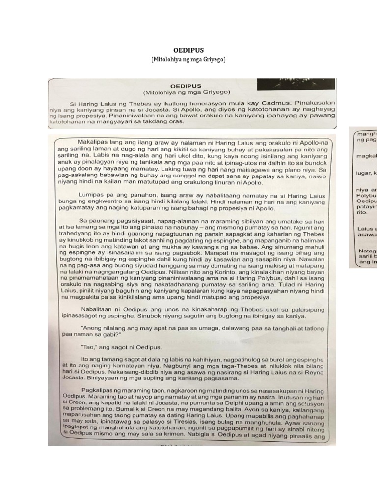 1.1oedipus Mitolohiya NG Mga Griyego | PDF