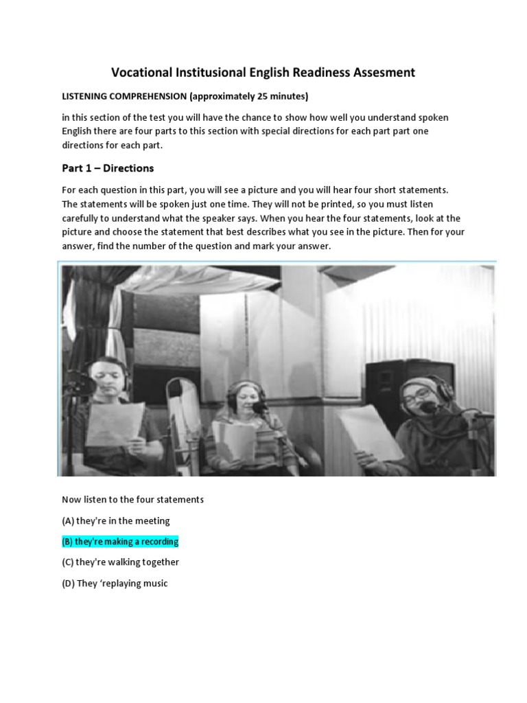 Understanding Spoken English: A Listening Comprehension Assessment ...