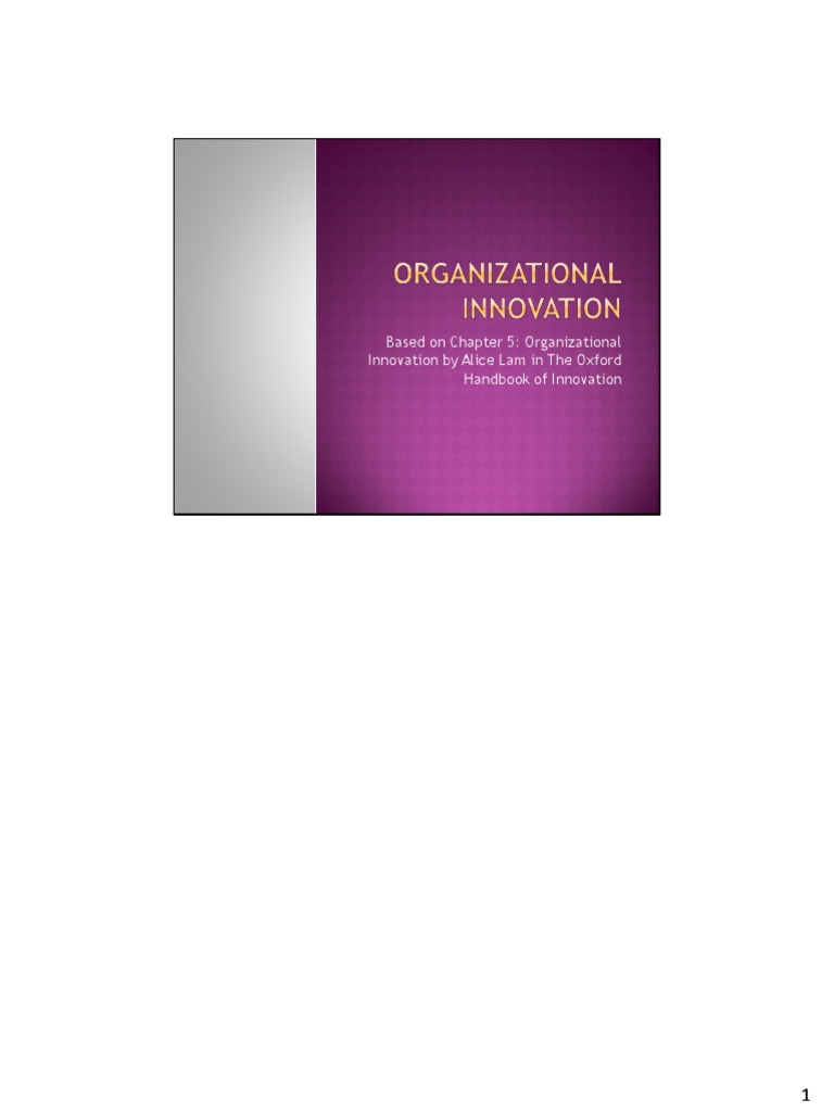 Organizational Innovation | PDF | Organizational Structure | Innovation