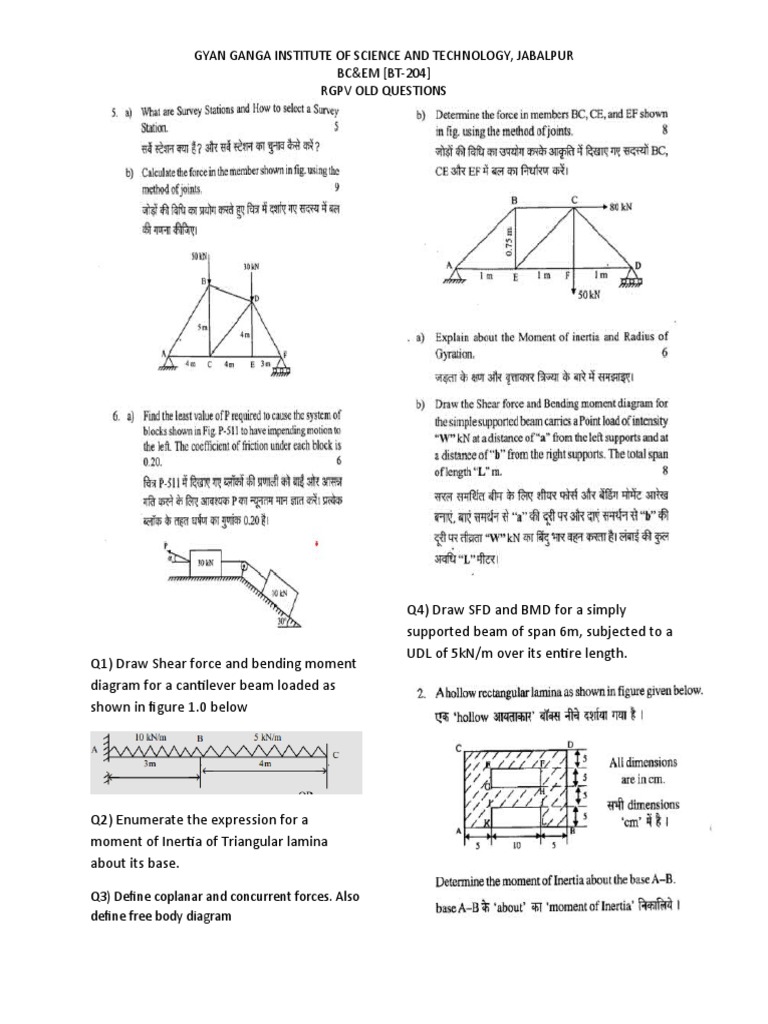 Bcem Question Bank (RGPV) | PDF