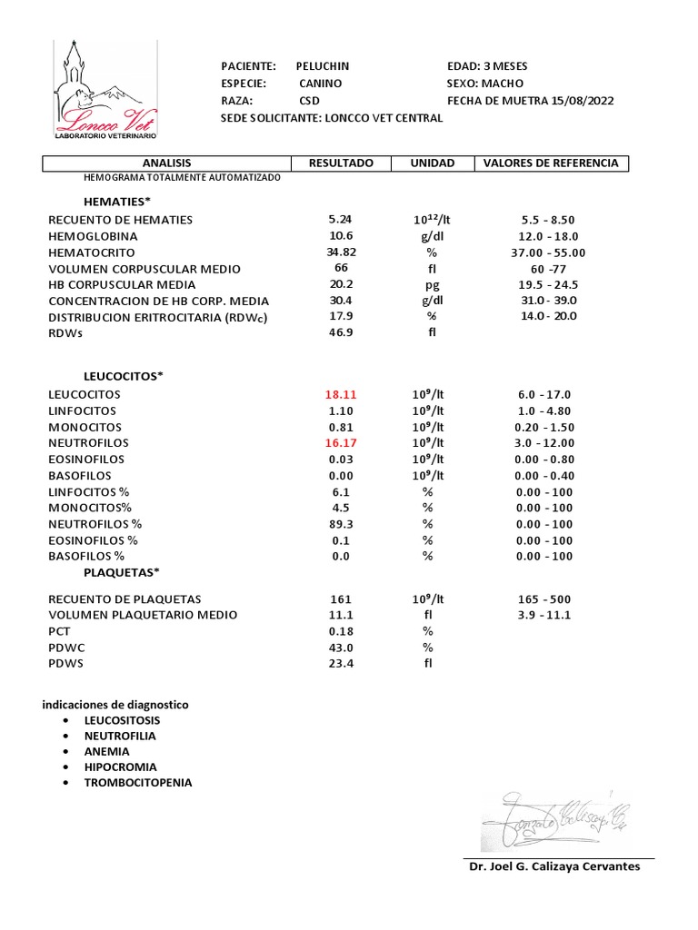 Hematies : Analisis Resultado Unidad Valores de Referencia | PDF ...