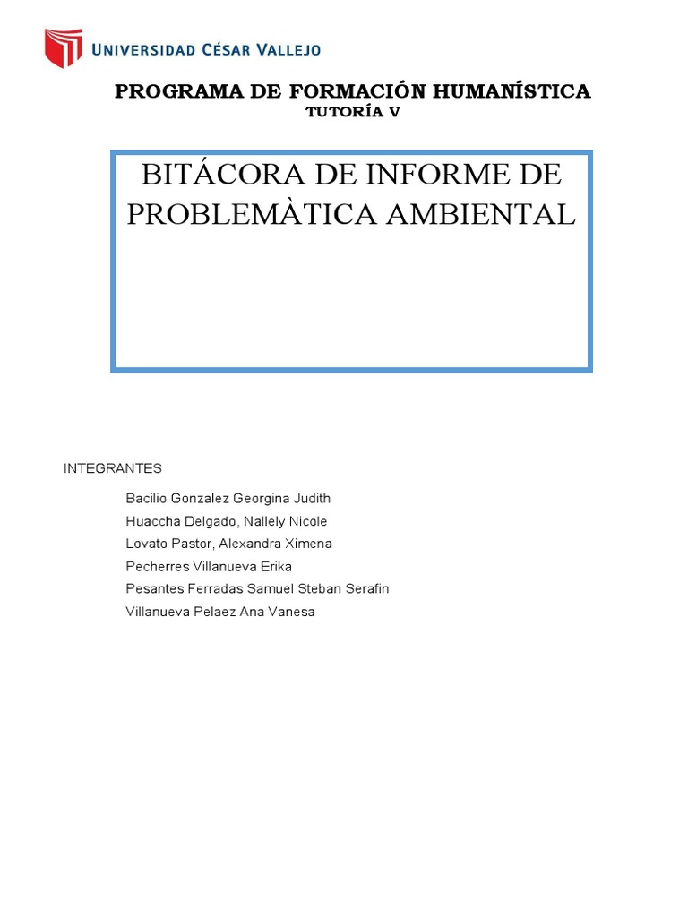 Bitácora de Problemática. Tutoría V | PDF | Residuos | Contaminación