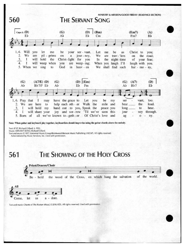 The Servant Song Gillard CANTOR | PDF