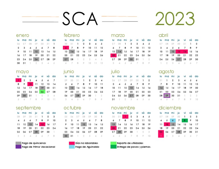 Calendario SCA 2023 | PDF