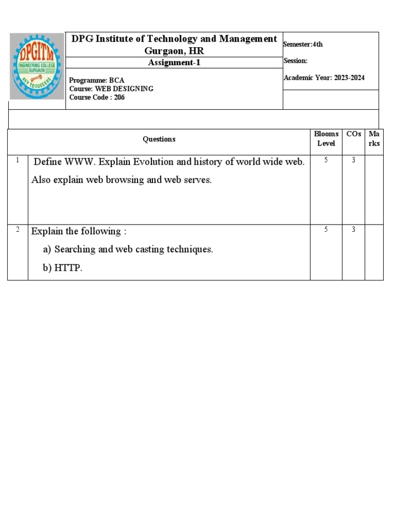 Assignment -web designing (1) | PDF