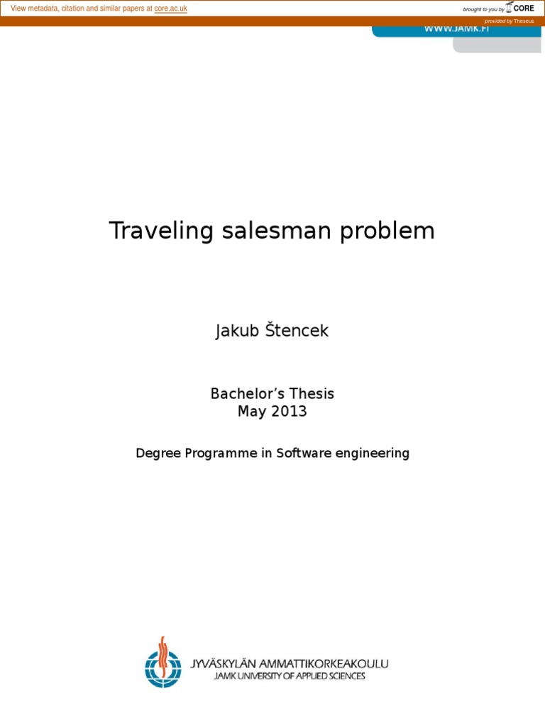Traveling Salesman Problem Pdf Computational Complexity Theory Time Complexity 