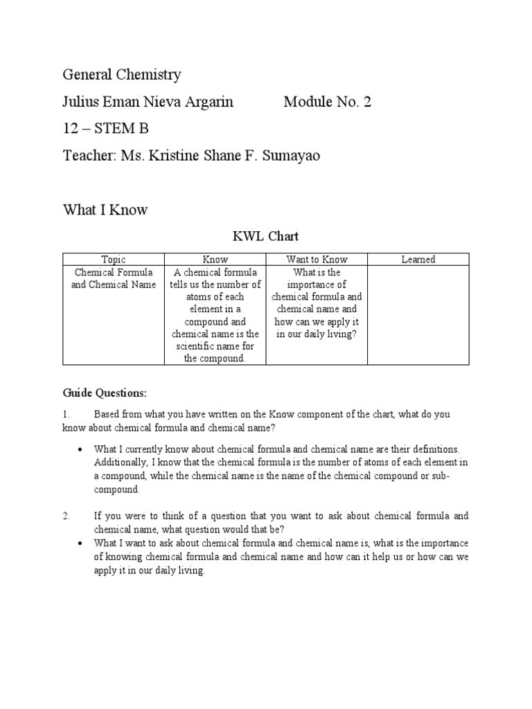 General Chemistry Module 2 | PDF | Chemical Compounds | Oxide