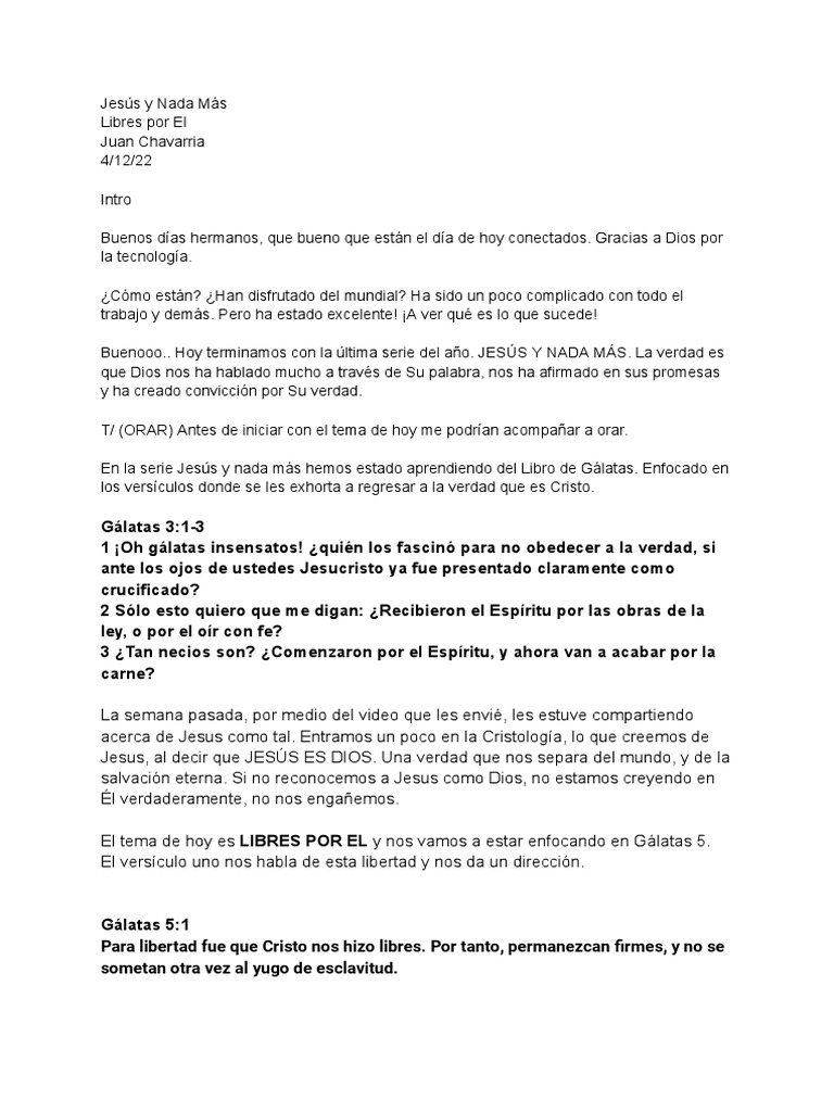 Jesús y Nada Más P2 | PDF | Jesús | Pecado