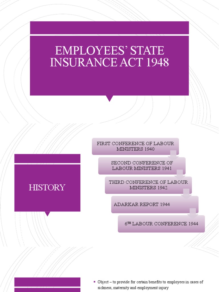 Employees' State Insurance Act 1948 | PDF