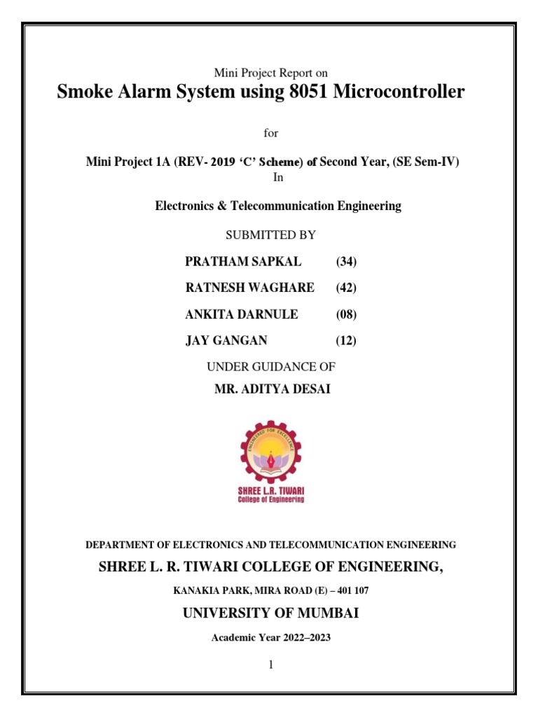 Smoke Alarm System using 8051 Microcontroller | PDF | Amplifier ...
