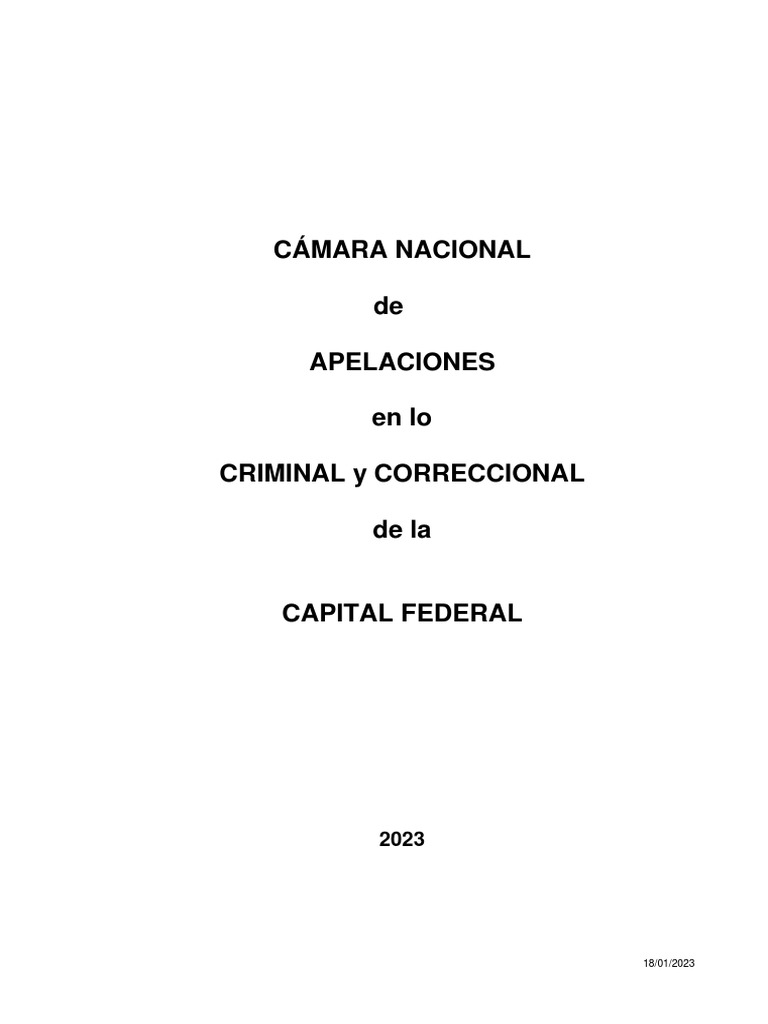 12c Mara Nacional de Apelaciones en Lo Criminal y Correccional de La Capital Federal180123 | PDF ...