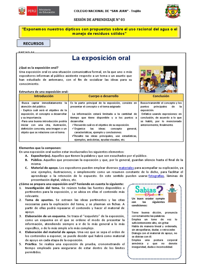 Guía para Exposición Oral Efectiva | PDF | Comunicación no verbal ...