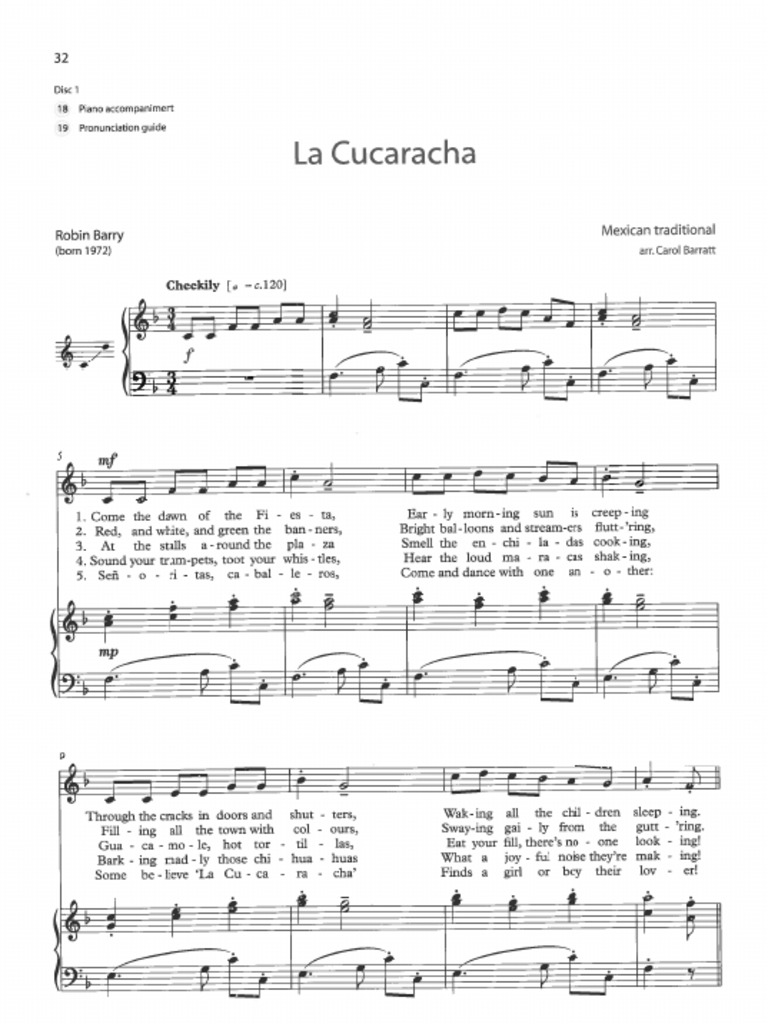 ABRSM1 9.la Cucaracha | PDF