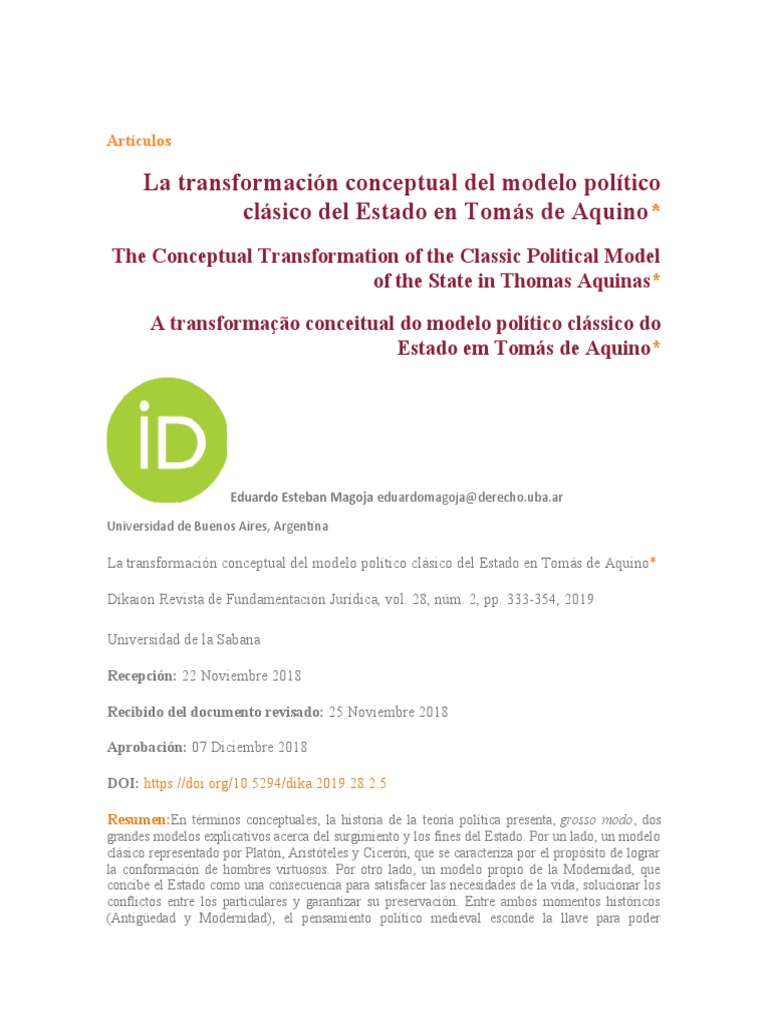 La Transformación Conceptual Del Modelo Político Clásico Del Estado en ...