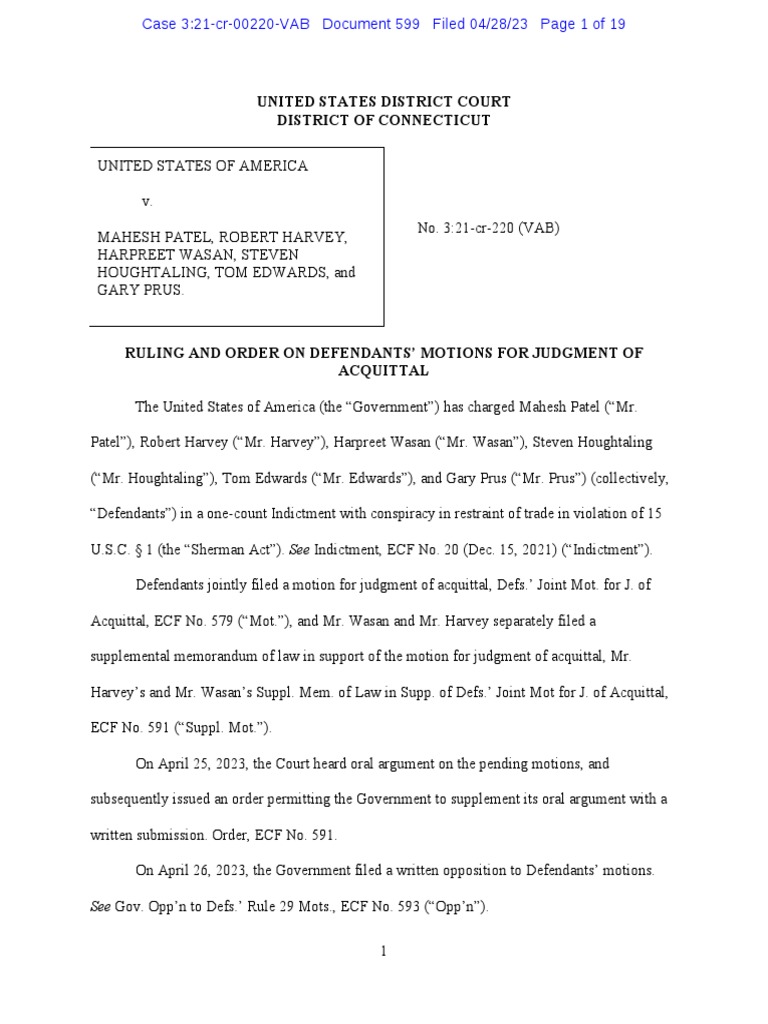 No Poach Ruling | PDF | Reasonable Doubt | Sherman Antitrust Act