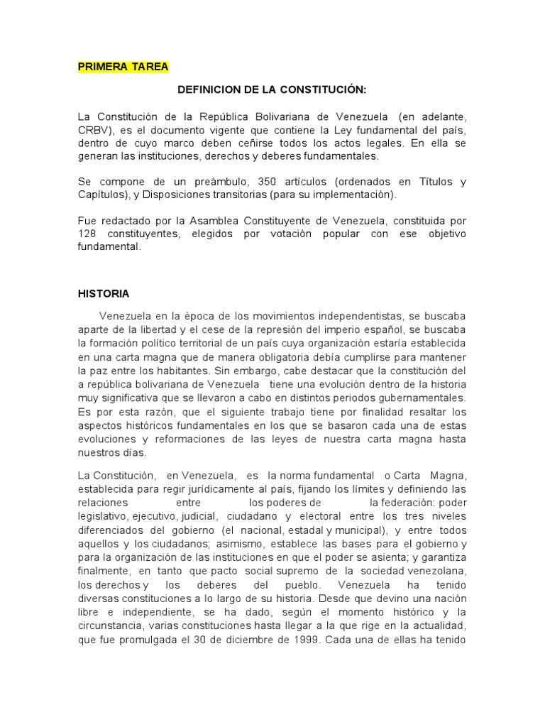 La Constitucion de Venezuela | PDF | Venezuela | Derechos