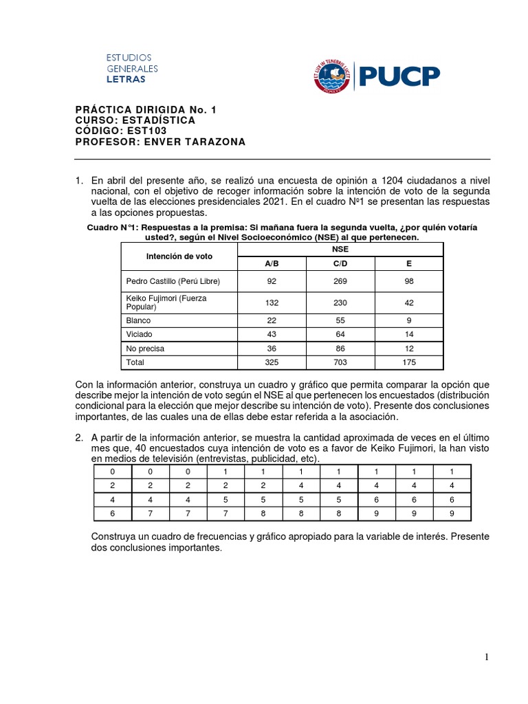 Est103 PD1 2022 1 | PDF | Perú | Gobierno