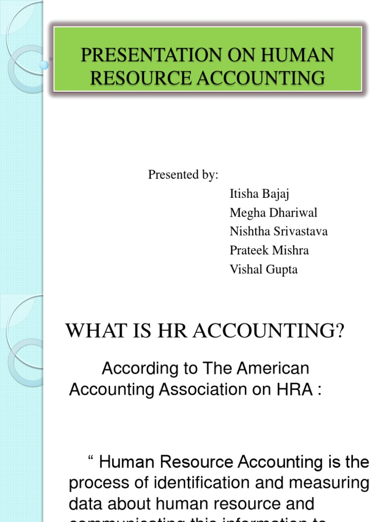 Presentation On Human Resource Accounting | PDF | Valuation (Finance ...