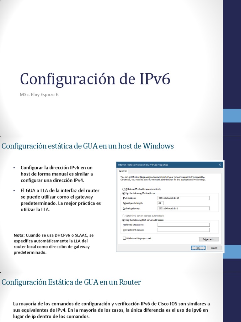 Configuración IPv6 2022 | PDF | Yo Pv6 | Enrutador (Computación)