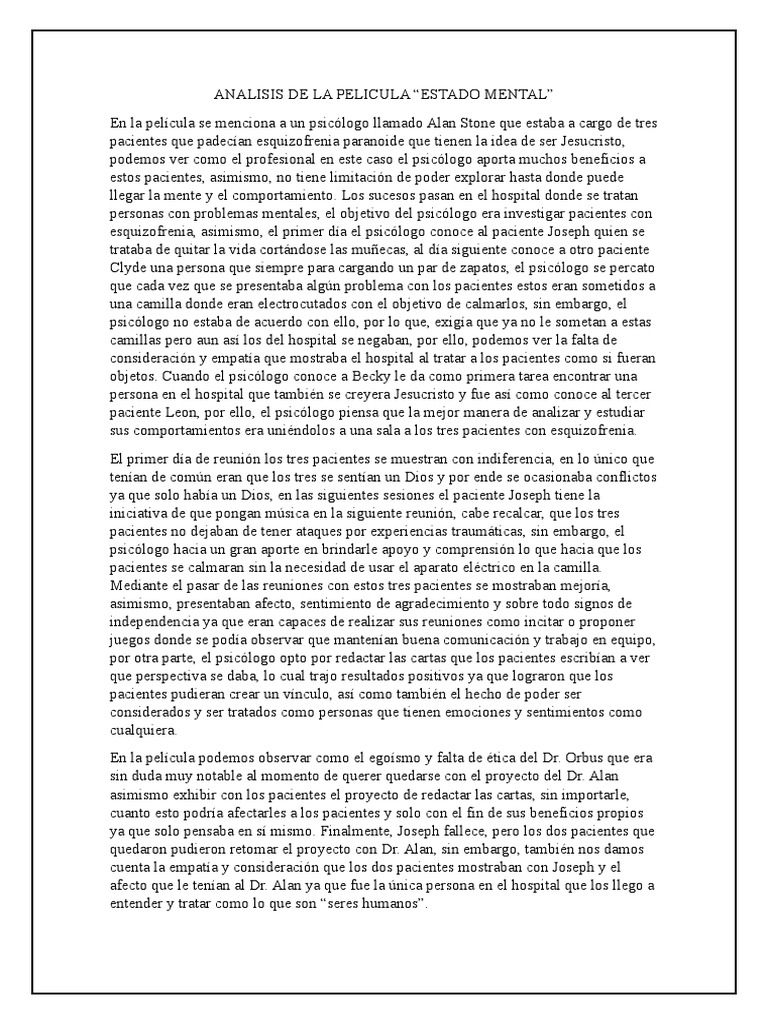 Analisis de La Pelicula | PDF