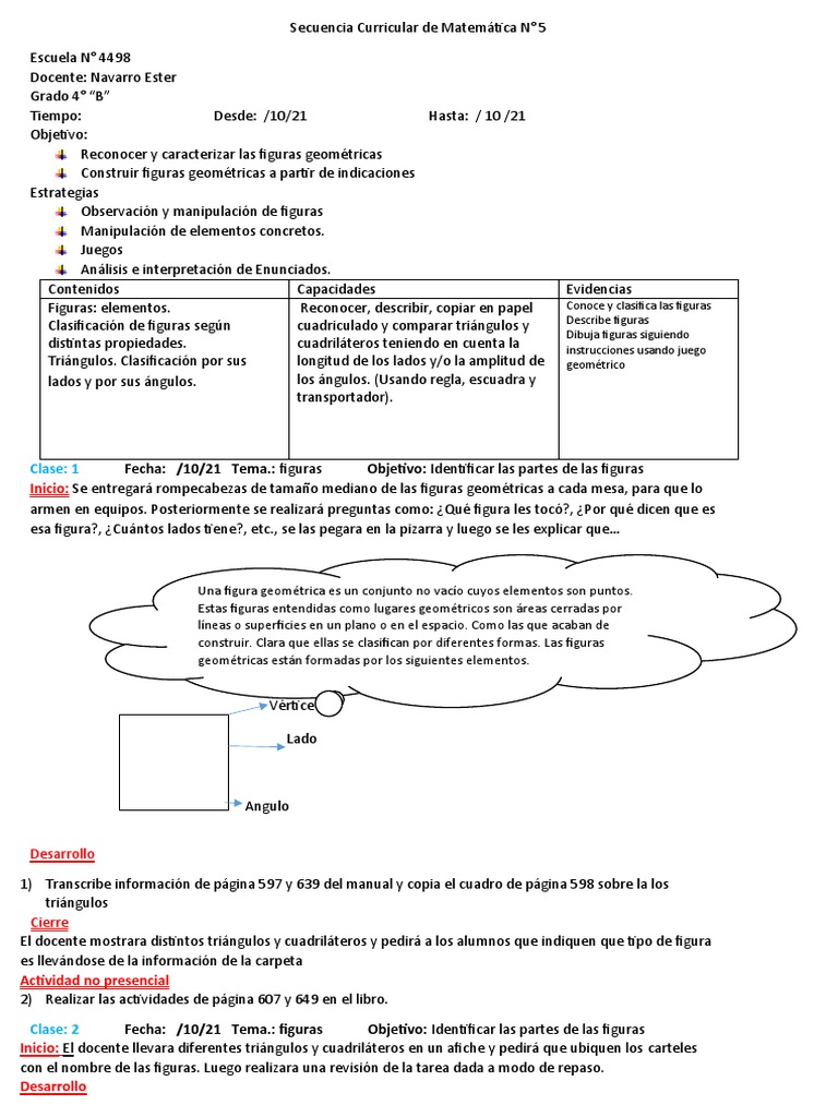 Secuencia Curricular de Matemática N5 | PDF | Geometría | Triángulo