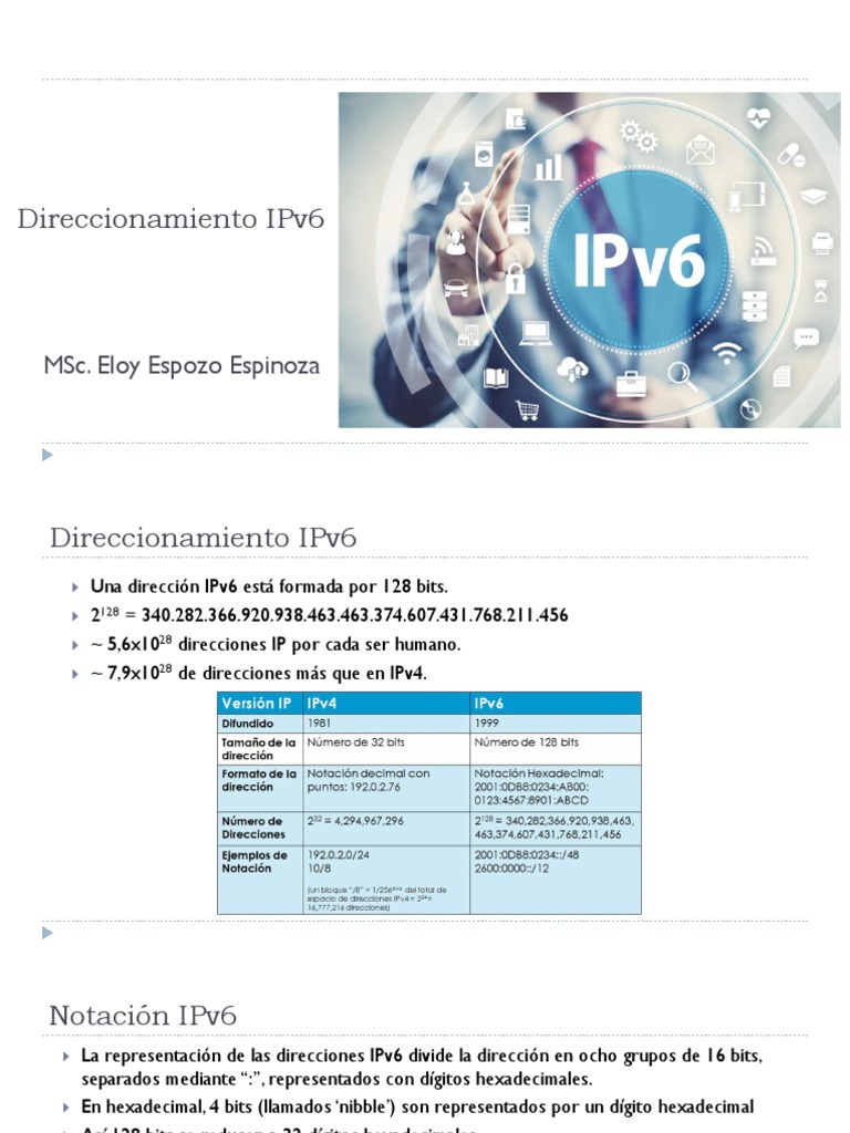 Una introducción al direccionamiento IPv6: formatos, tipos y subdivisión de direcciones | PDF ...
