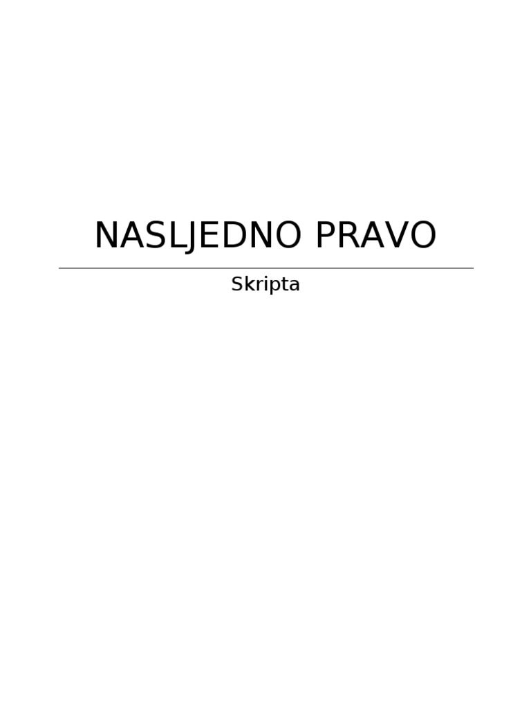 Nasljedno Pravo... | PDF