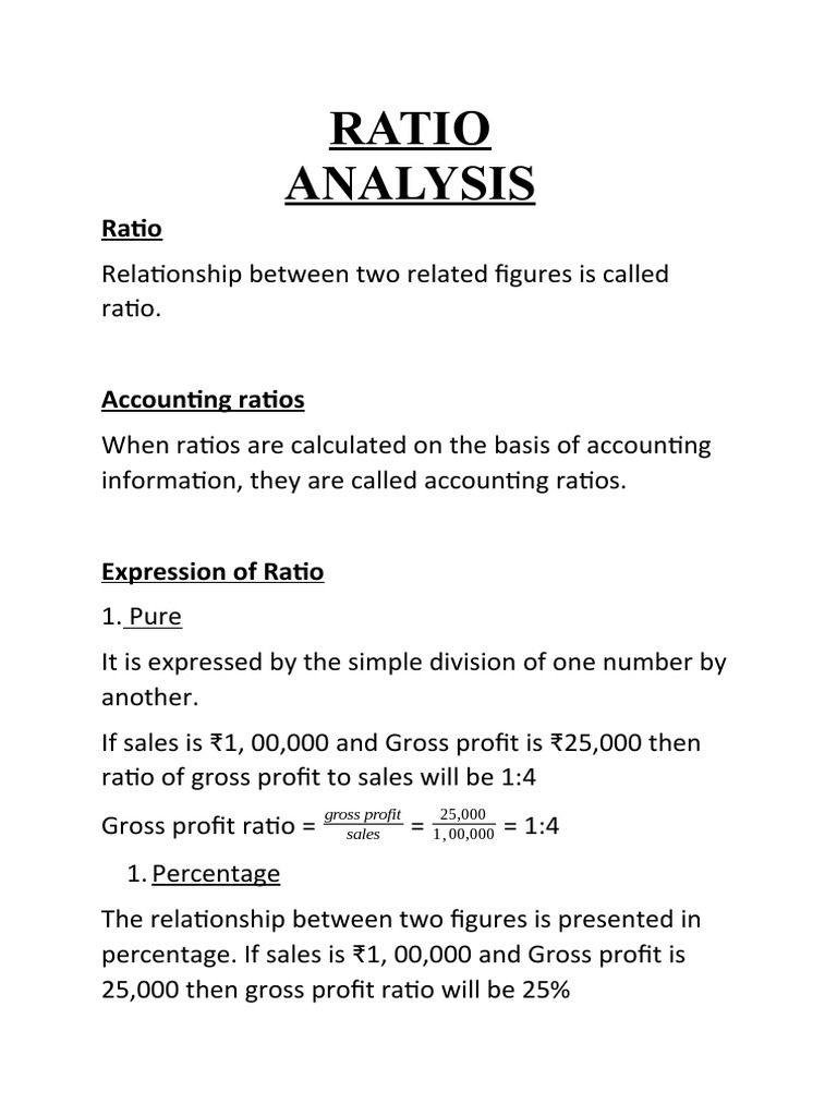 Ratio Analysis | PDF