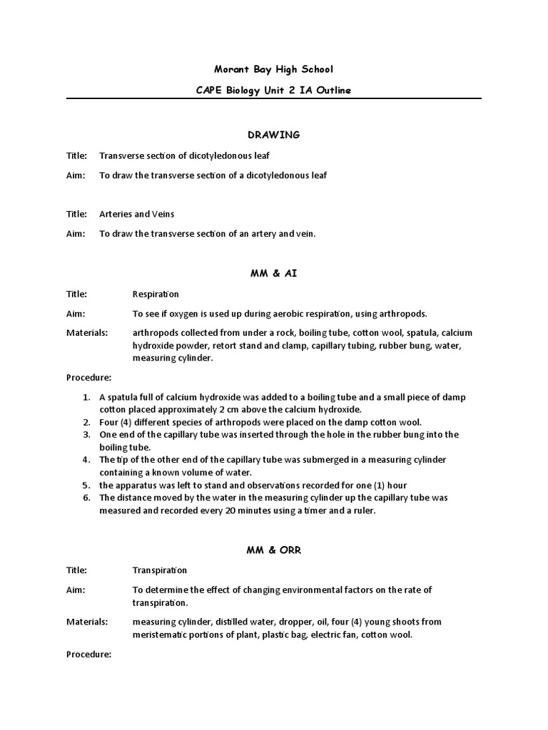 Unit 2 IA Outline | PDF | Photosynthesis | Leaf