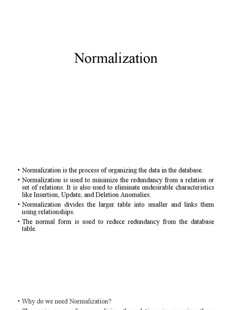 Normalization | PDF