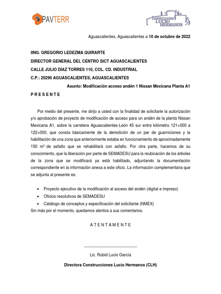 Oficio SCT | PDF
