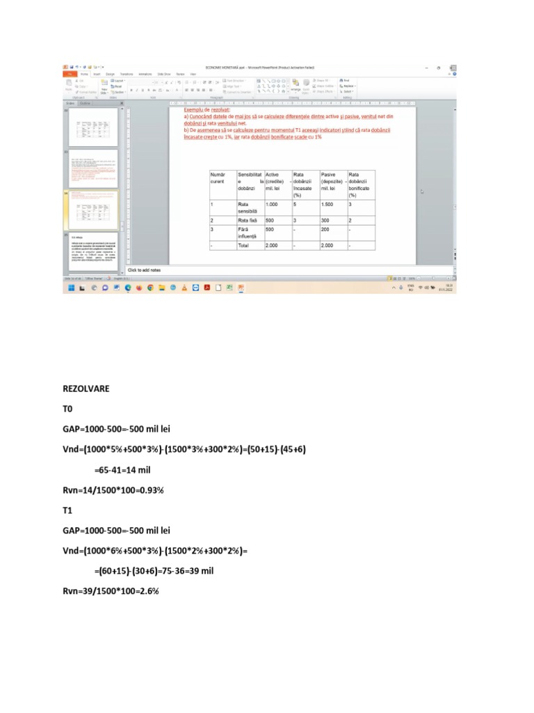 Rezolvare Economia Monetara | PDF