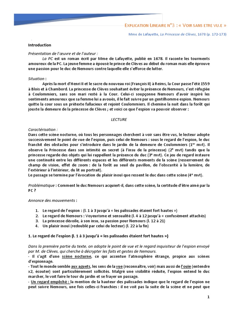 Explication Linéaire 3 | PDF