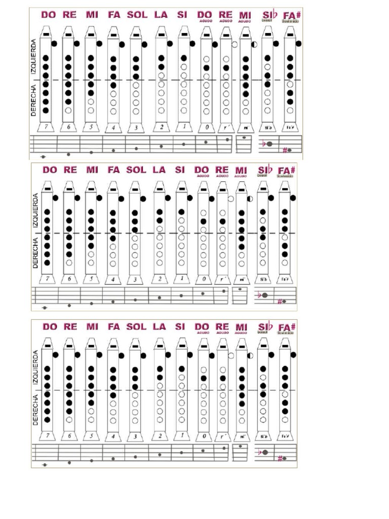 Posiciones de Flauta | PDF