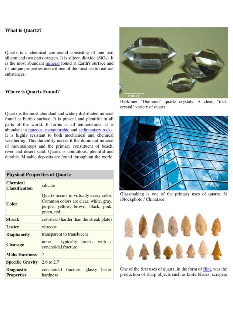Quartz | PDF | Quartz | Minerals