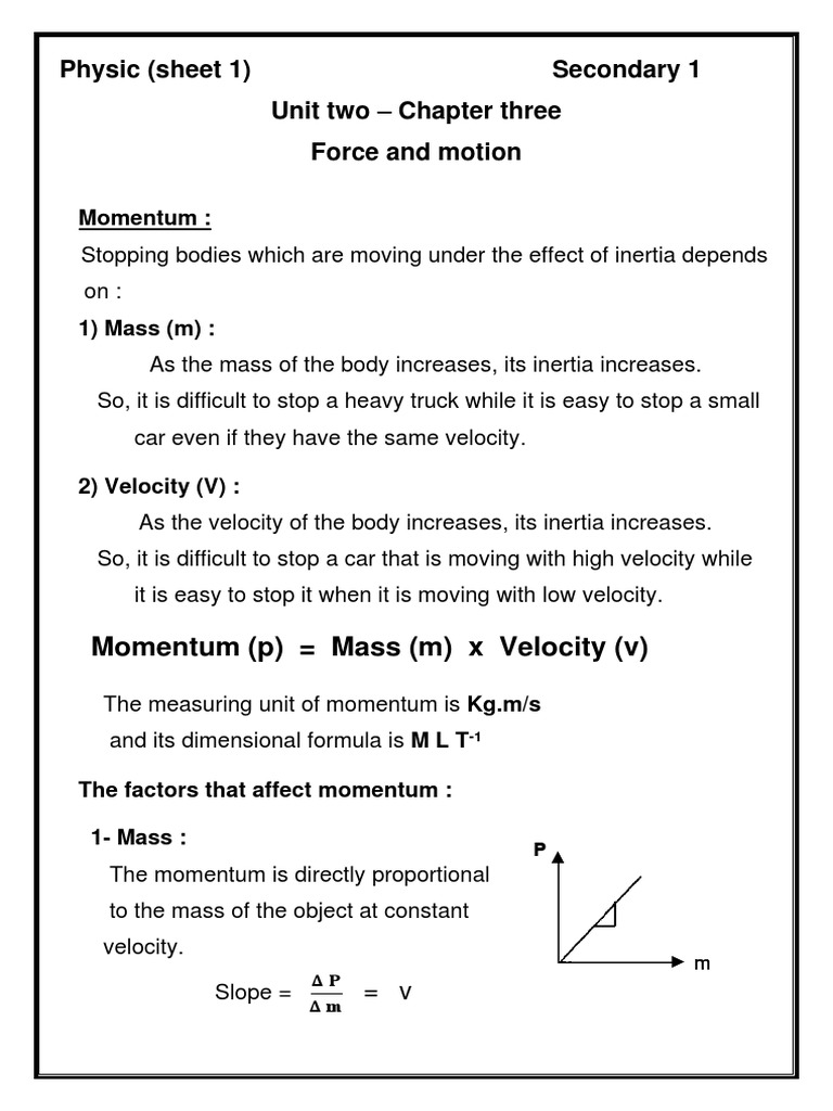 Physics Sec.1 Sheet 1 | PDF | Acceleration | Force