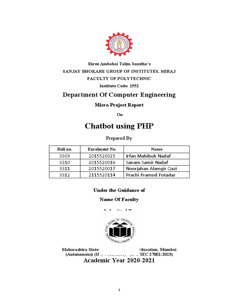 Development of a Chatbot using PHP for providing responses to common queries | PDF | Artificial ...