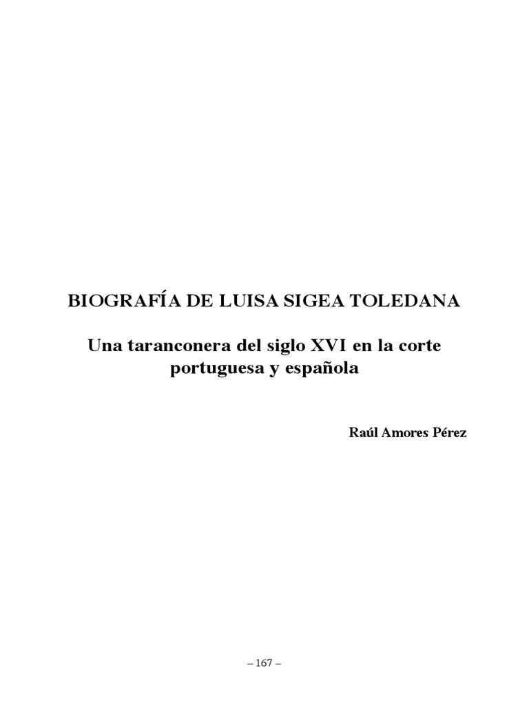 RAUL AMORES PEREZ-Biografia de Luisa Sigea Toledana | PDF