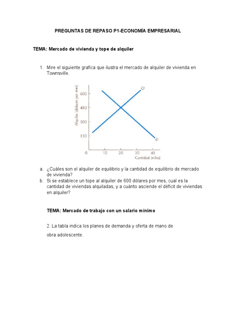 Preguntas de Repaso P1-Economía Empresarial | PDF