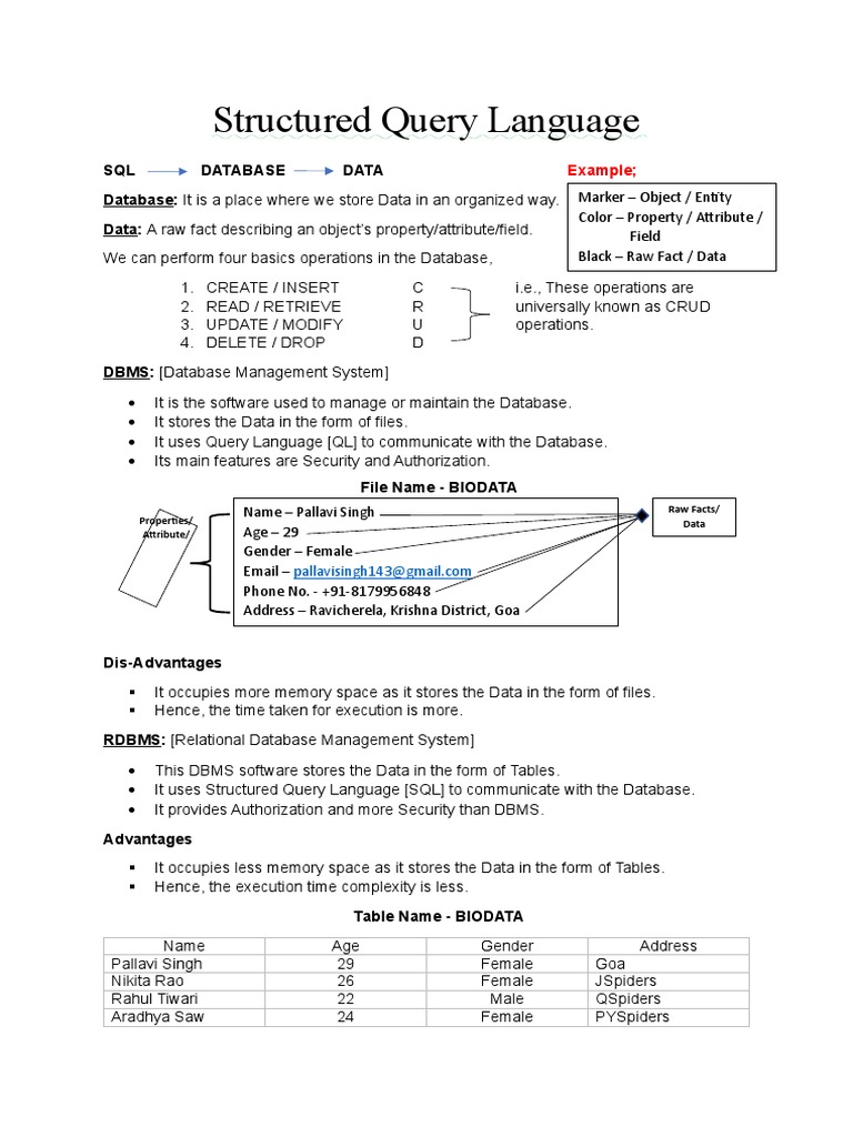 Structured Query Language | PDF | Relational Database | Databases Structured Query Language | PDF | Relational Database | Databases