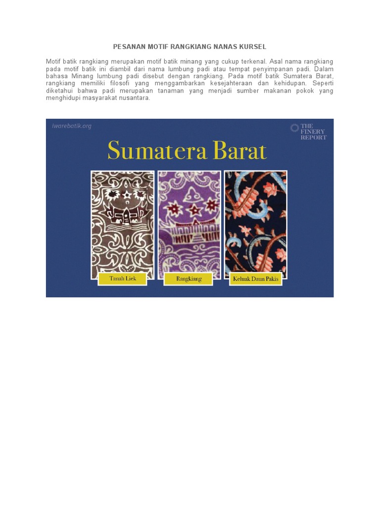 Draft Batik Nanas Rangkiang Kurnia Selatan | PDF