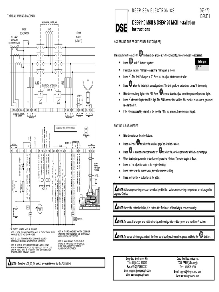DSE6110 MKII & DSE6120 MKII Installation Instructions: Deep Sea ...